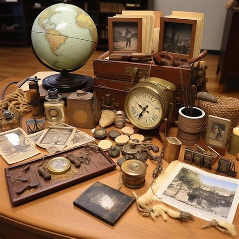 Premium Ai Image A Table With A Globe And A Globe On It