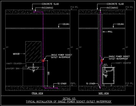 Installation Single Power Socket Outlet Waterproof Electrical