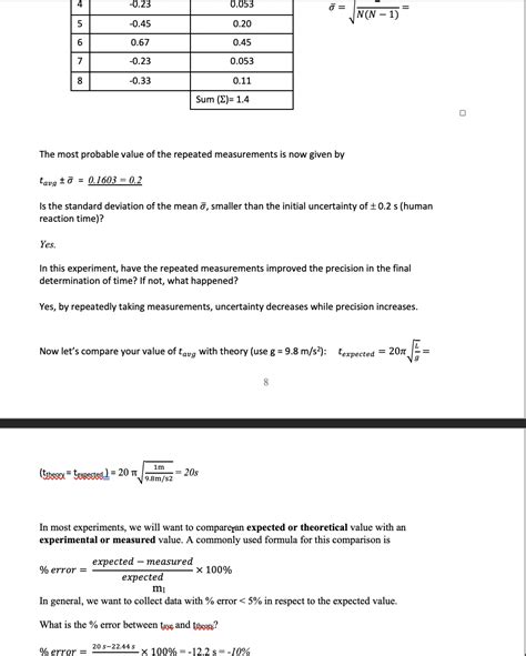 Solved V Exercise Standard Deviation Of The Mean Using A Chegg