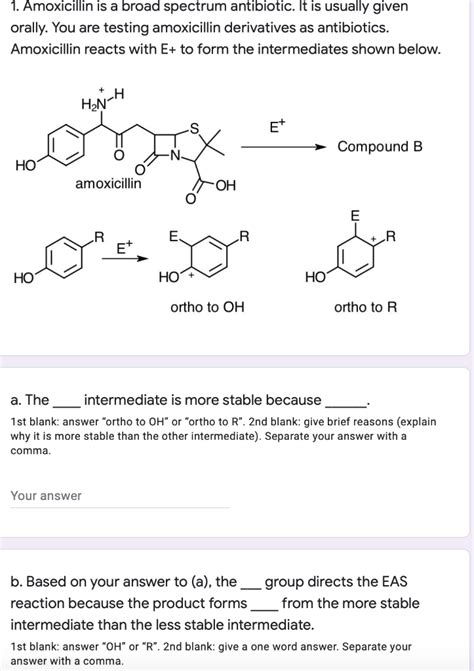 Solved 1 Amoxicillin Is A Broad Spectrum Antibiotic It Is