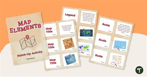 Elements Of A Map Match Up Activity Teach Starter