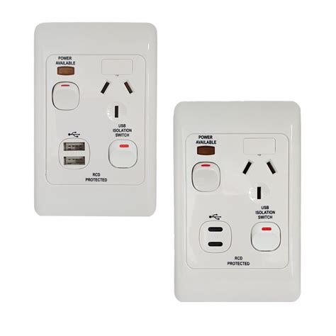 Single Gpo 10a Double Usb Type A Or Type C W Circuit Id Esco Industries