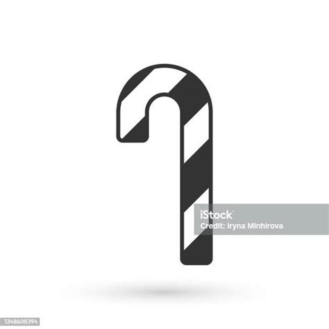 회색 크리스마스 사탕 지팡이 와 줄무늬 아이콘 흰색 배경에 격리 메리 크리스마스와 새해 복 많은 새해 벡터 12월에 대한 스톡 벡터 아트 및 기타 이미지 Istock