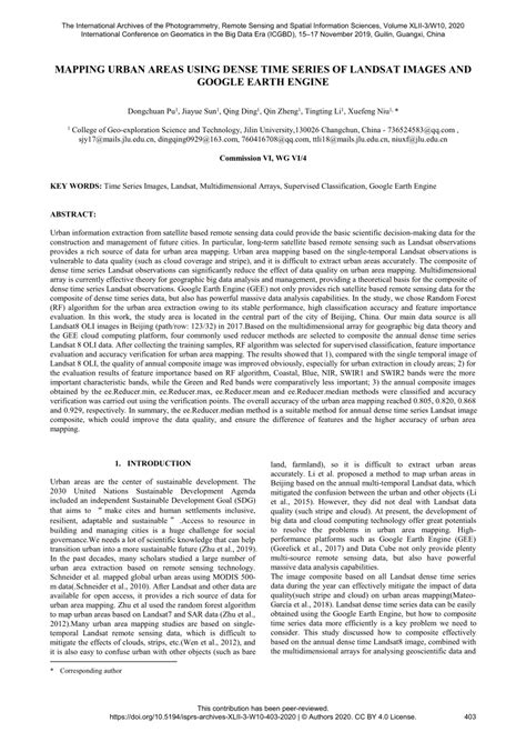 Pdf Mapping Urban Areas Using Dense Time Series Of Landsat Images And