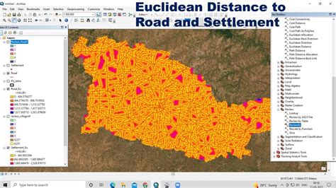 Euclidean Distance And Reclassification To Road And Village Settlement Using Arcgis Youtube