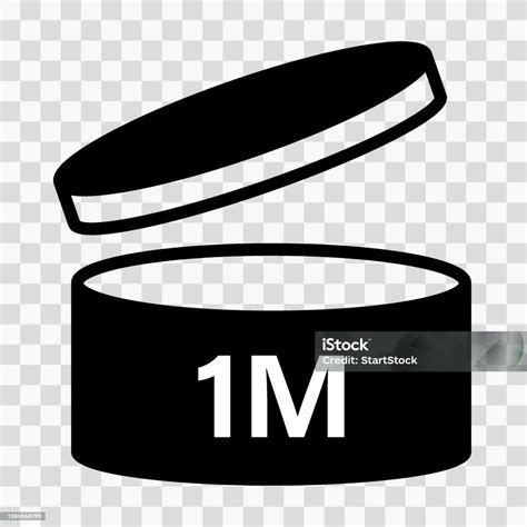 Pao 화장품 아이콘 개봉 후 기간의 표시 패키지가 열린 후 만료 시간 검은 색 라벨 투명 배경 벡터 일러스트레이션에서 1개월