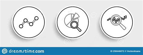 Set Line Search Data Analysis Graph Chart Infographic And Icon Vector Stock Illustration