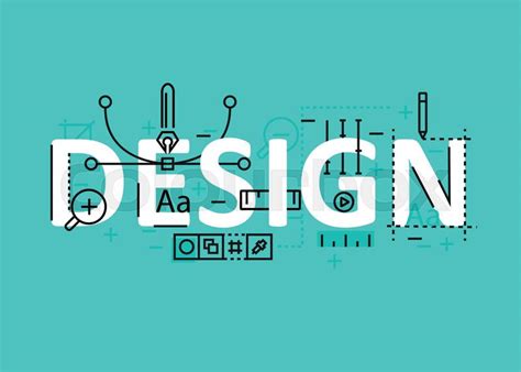 Design Concept Flat Line Design With Icons And Elements Mod Colourbox