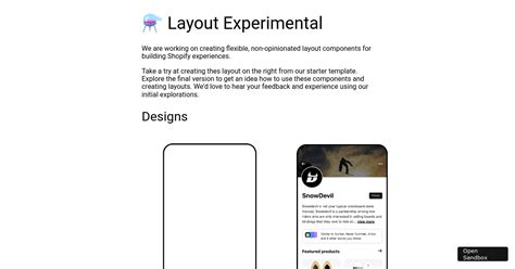 Layout Experimental Demo Forked Codesandbox