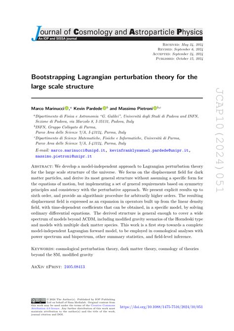 pdf bootstrapping lagrangian perturbation theory for the large scale