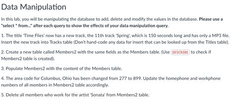 Solved V Intro To Relational Databases