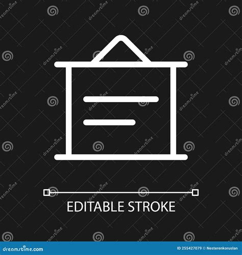 Projection Screen Pixel Perfect White Linear Ui Icon For Dark Theme