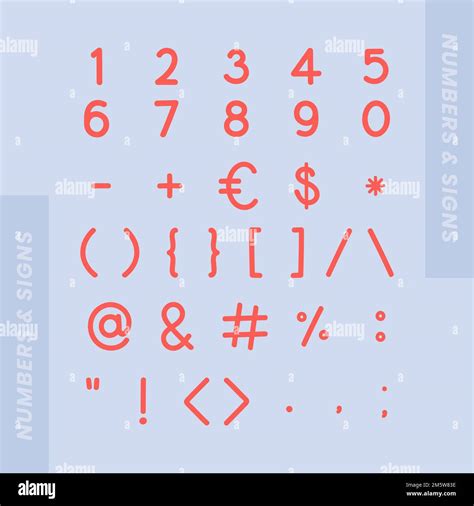 Styled Numbers And Symbol Set Vector Stock Vector Image And Art Alamy
