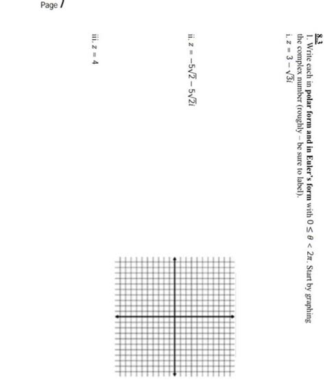 solved 8 3 1 write each in polar form and in euler s form