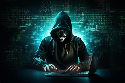 premium photo the enigmatic hacker unveiling the dark secrets of the hood