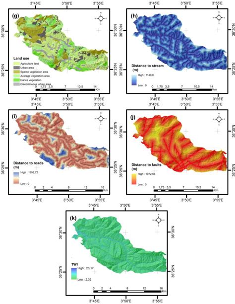 Landslide Conditioning Factor Maps Continued G Land Use H Distance
