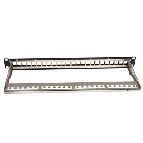 1u 19 24 Port FTP Blank Patch Panel With Back Bar Empty Patch Panel
