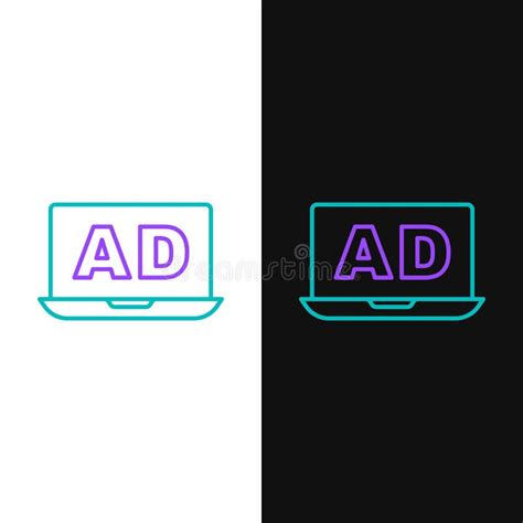 Line Advertising Icon Isolated On White And Black Background Concept Of Marketing And Promotion