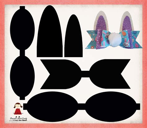 Faux Leather Bunny Bow Template Printable Pdf And Svg Etsy Bow Template Making Hair Bows