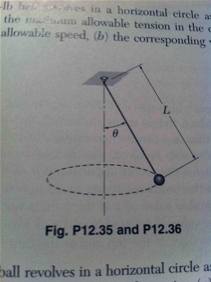 Solved A 4 Lb Ball Revolves In A Horizontal Circle As Shown