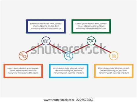 flowchart infographic 6 rounded elements concept stock vector royalty