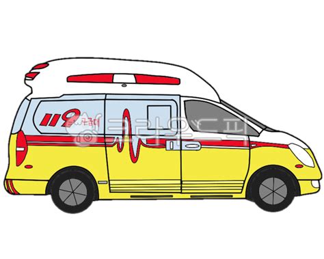 구급차 119구급차 119 소방차 긴급차 사진 이미지 일러스트 캘리그라피 Gyslddl작가