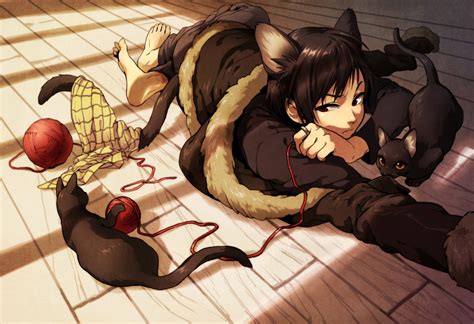 Izaya Orihara Cat Ears And Tails Hd Anime Wallpaper From Durarara