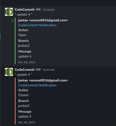 github guyclops codecommit notification