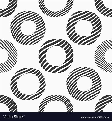 Hand Drawn Striped Circles Seamless Pattern Vector Image