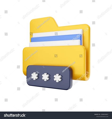 3d Password Folder Icon Illustration Render Stock Illustration 2288659607 Shutterstock