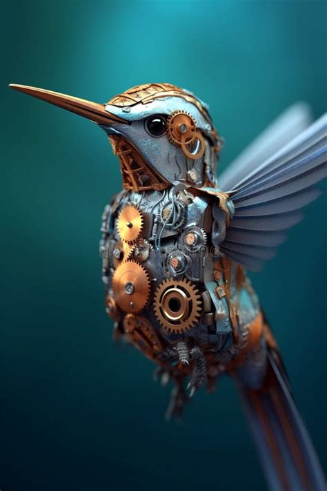 Humming Bird Robot Artificial Humming Bird The Concept Of The Future Stock Illustration