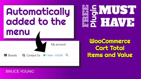 Woocommerce Cart With Total Automatically Added To The Menu Updated As Items Added To The Cart