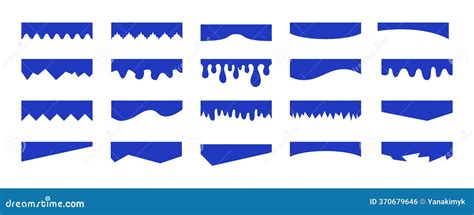 Separators Shapes For Website Presentation Set Curve Lines Wave Drops And Triangular Dividers