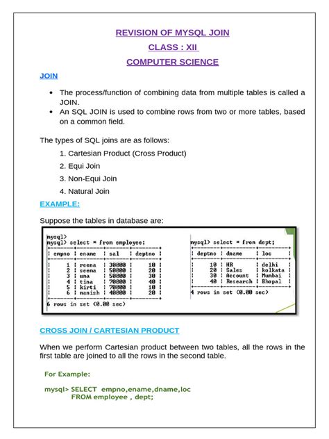 Revision Mysql Join Pdf Software Design Data