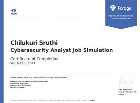 Iam Thrilled To Share My Certification On Cybersecurity In Forage It Was A Very Good