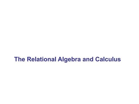 Relational Algebra Ppt Ppt