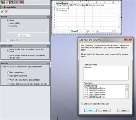 Design Tables Global Variables Show Up Sometimes As Options But Not Other Times Eng Tips