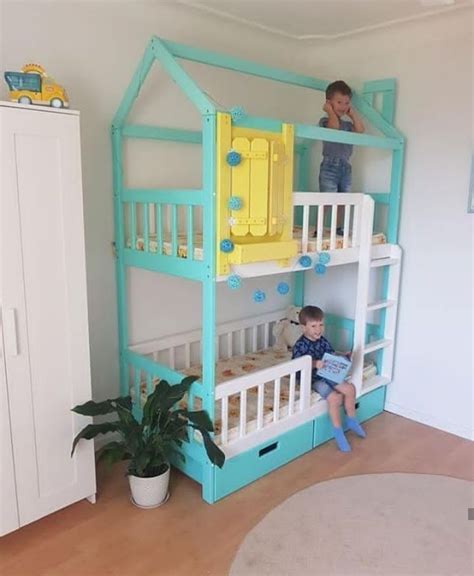 Двухъярусная Кровать домик с ящиками в интернет магазине на Ярмарке Мастеров Кровати Майкоп