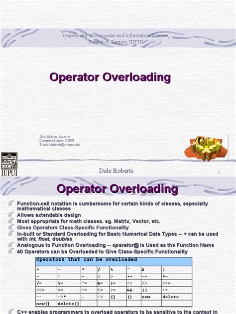 T 08 Operator Overloading Pdf Computing Computer Programming