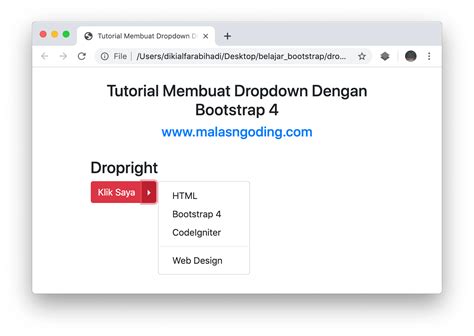 Tutorial Bootstrap 4 19 Dropdown Bootstrap 4 Malas Ngoding