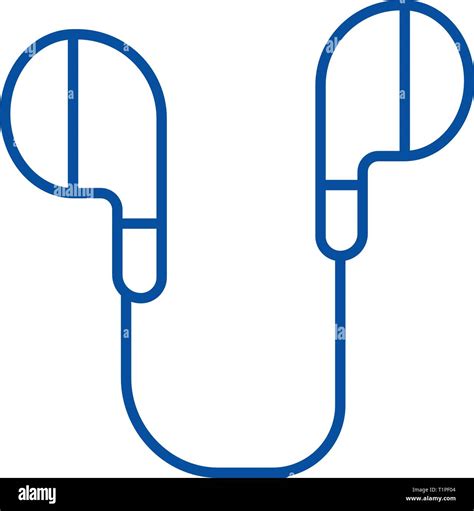 Earphones Line Icon Concept Earphones Flat Vector Symbol Sign Outline Illustration Stock