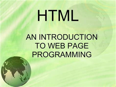 Html Pptpdf Web Design And Html Internet