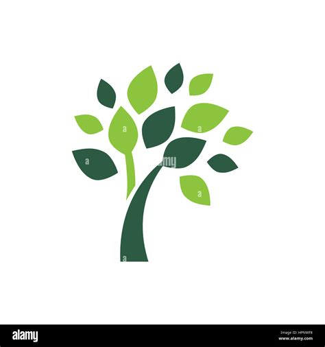 Minimalist Green Tree Logo Symbol Stock Photo Alamy