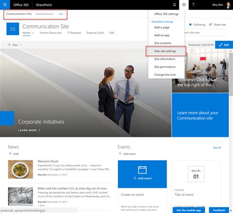 Setting Up Sharepoint Online Hub Sites Roy Kim On Azure And Microsoft 365