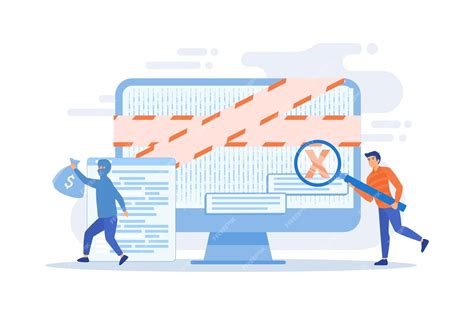 Premium Vector Cyber Attack Law Enforcement Criminal Stealing Money