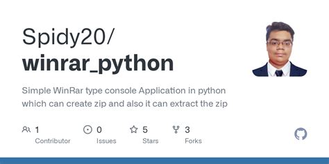 Github Spidy20winrarpython Simple Winrar Type Console Application In Python Which Can