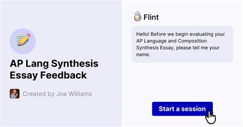 AP Lang Synthesis Essay Feedback Flint