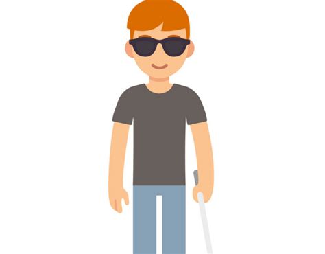 男性盲人矢量插画 包站长