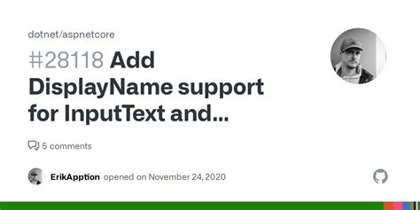 Add DisplayName Support For InputText And InputTextArea Issue 28118