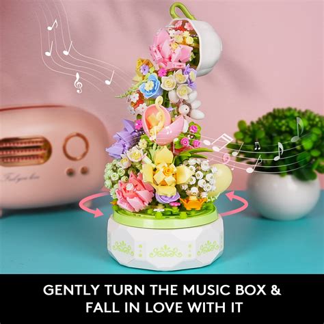 Конструктор Музикална кутия с цветя Walalla Многоцветен Emag Bg